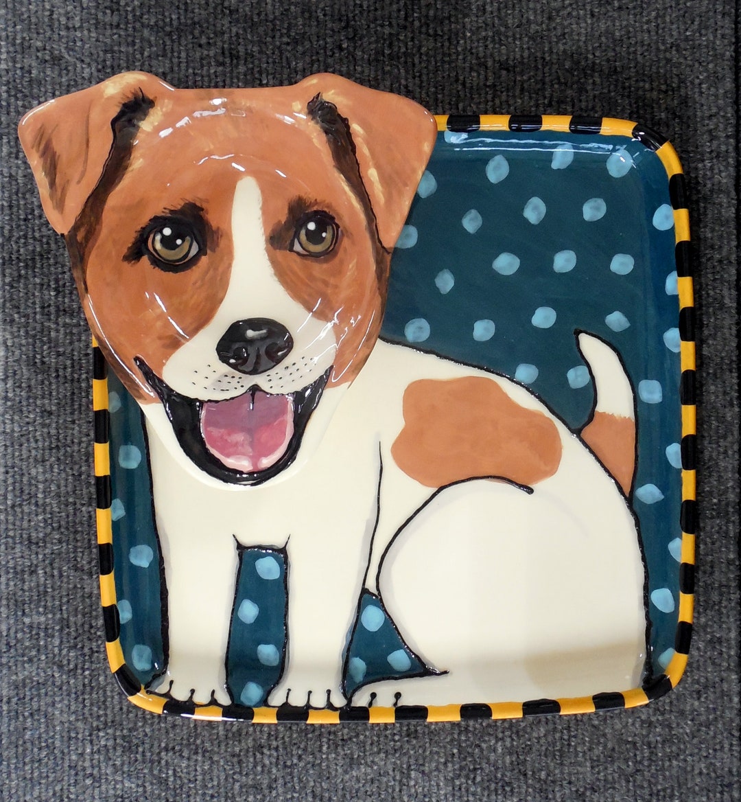 Jack Russell Pottery Ceramic Chip and Dip Tray Hand Made - Etsy