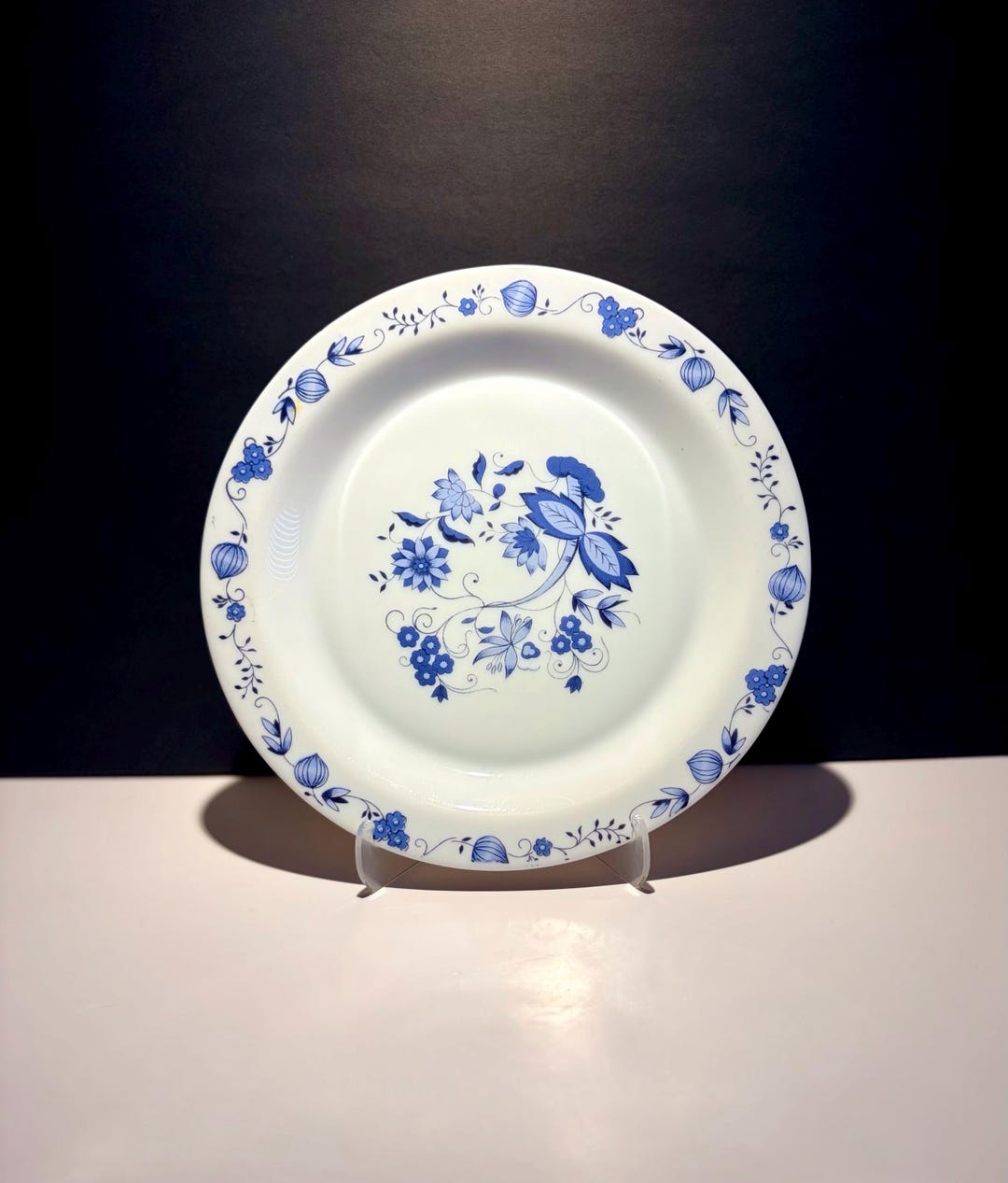 Vintage Arcopal "blue Onion" Dinner Plate - Etsy