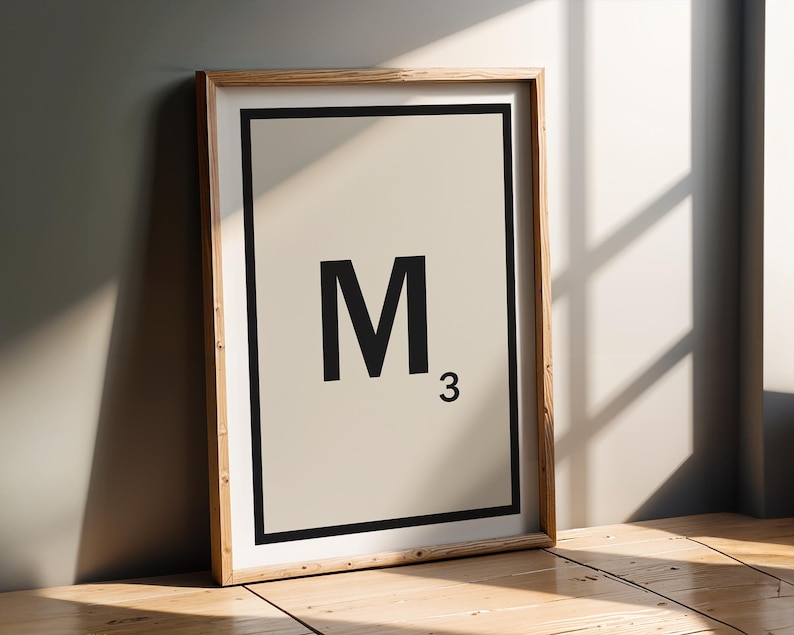 Letter M Word Tile Digital Download | Alphabet Letter Typography Poster ...