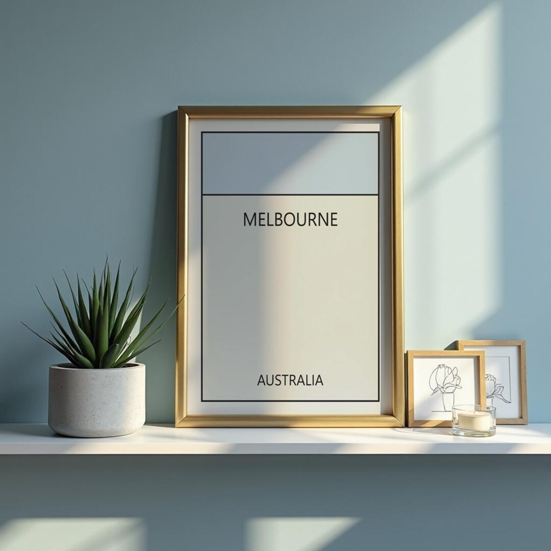 Melbourne Australia Blue Digital Download Wall Art | City Typography ...