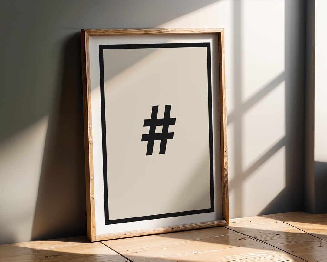 Hashtag (#) Word Tile Digital Download | Symbol Typography Poster ...