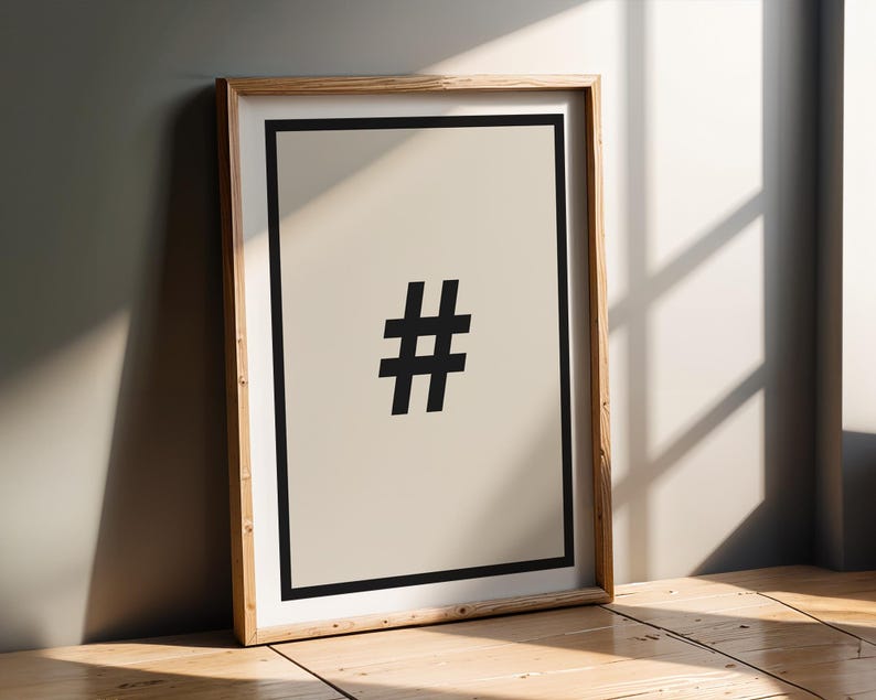 Hashtag (#) Word Tile Digital Download | Symbol Typography Poster ...