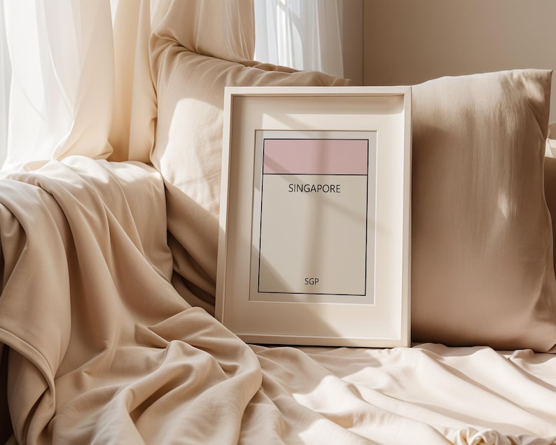 Singapore Pink Digital Download Wall Art | City Typography Print ...