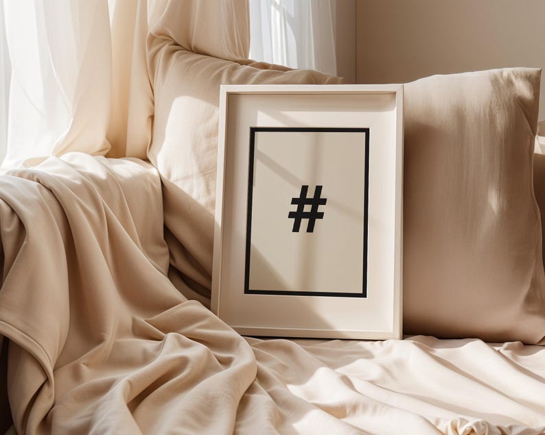 Hashtag (#) Word Tile Digital Download | Symbol Typography Poster ...