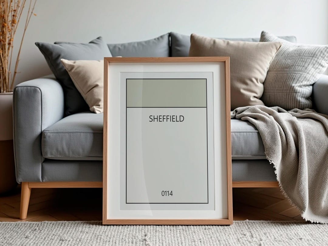 Sheffield 0114 Green Dial Code Wall Art | City Typography Digital ...
