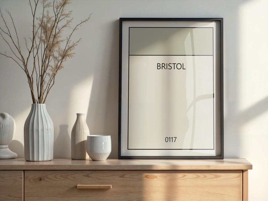 Bristol 0117 Green Dial Code Wall Art | City Typography Digital ...