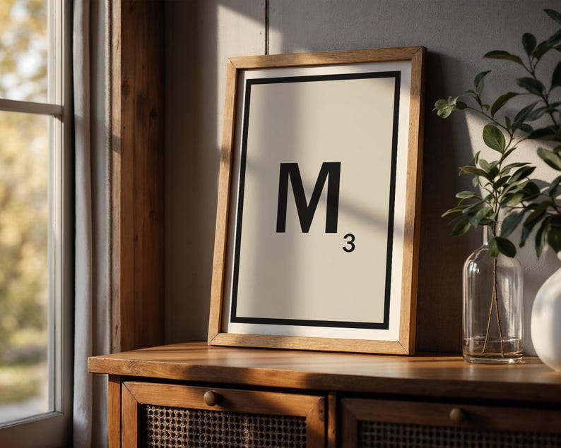 Letter M Word Tile Digital Download | Alphabet Letter Typography Poster ...