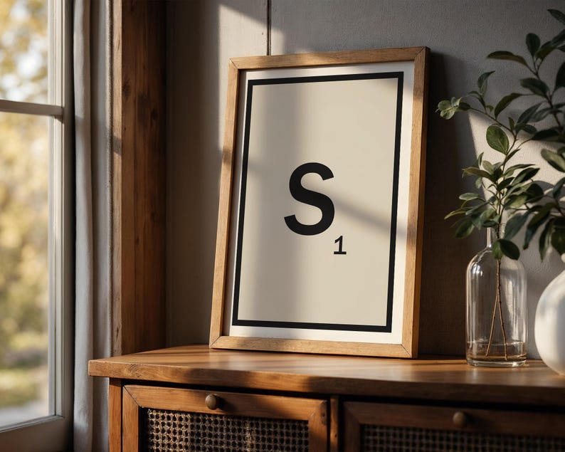 Letter S Word Tile Digital Download | Alphabet Letter Typography Poster ...