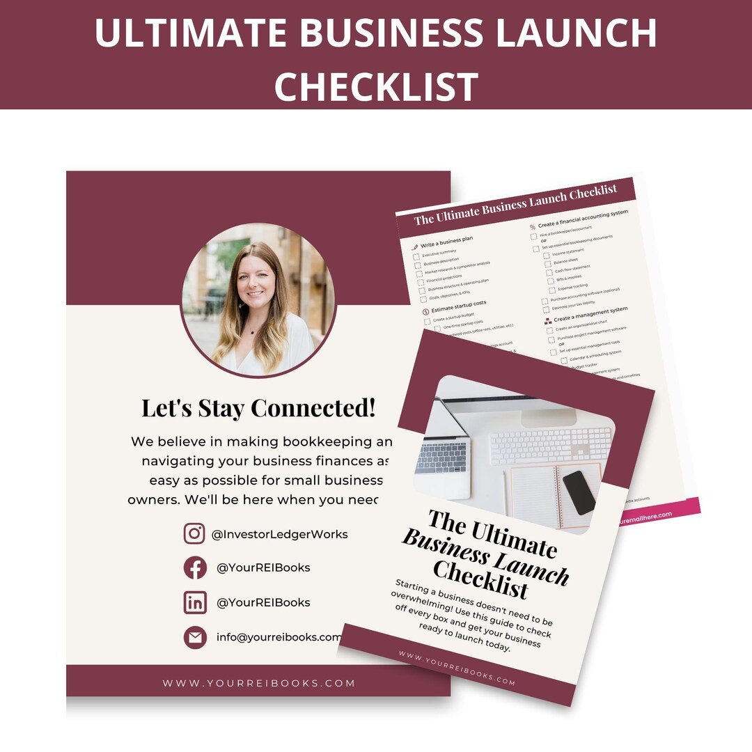 Business Launch Checklist Template | Editable Startup Planner (canva ...
