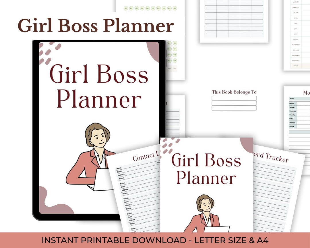 Girl Boss Planner Printable | Feminine Business | Life Organizer | Goal ...