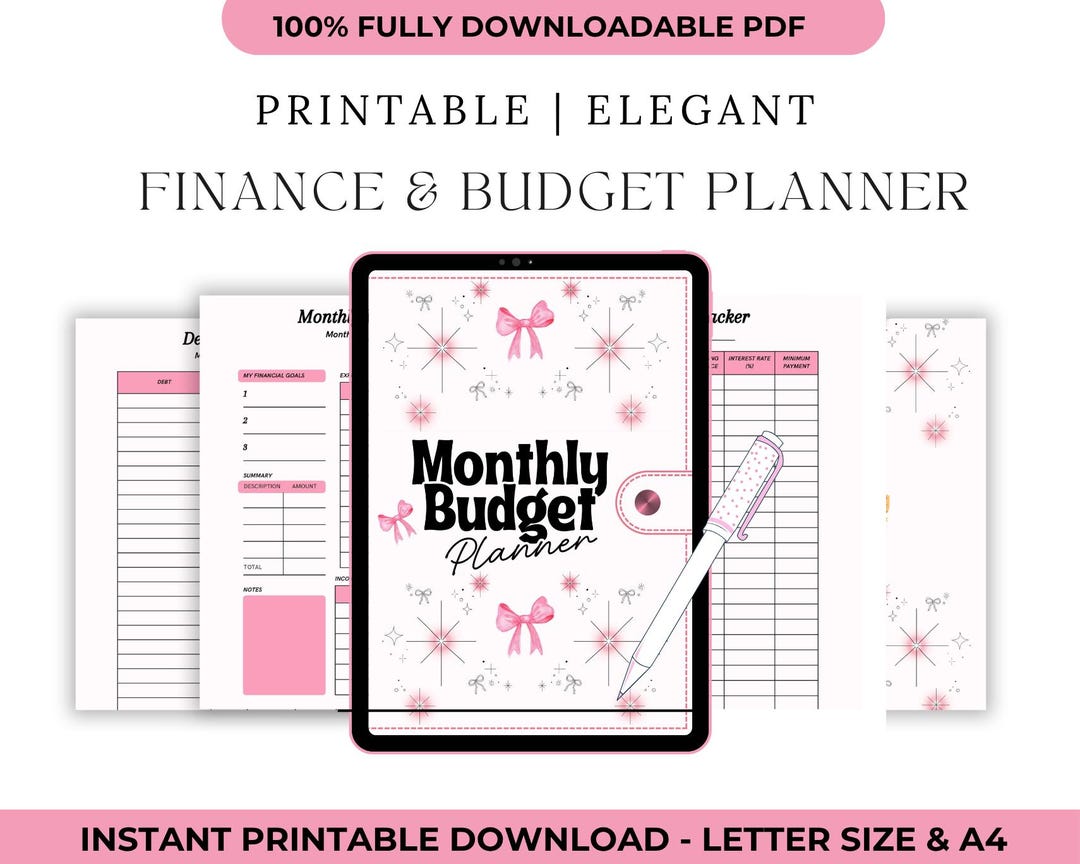Monthly Budget Planner Printable | Finance Organizer (PDF) - Etsy UK