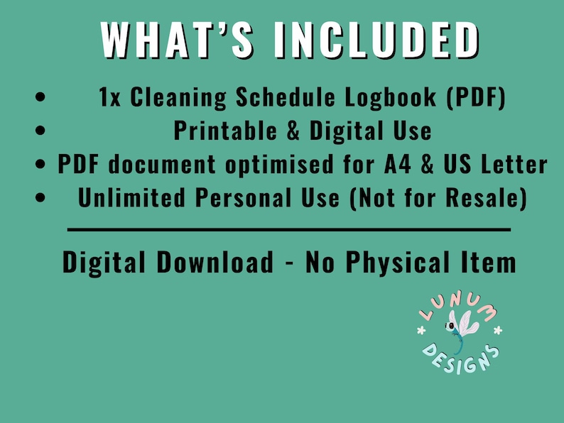Cleaning Schedule Log Printable PDF – Kitchen Cleaning Checklist ...