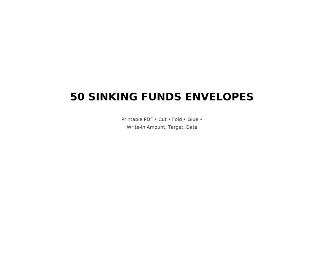 50 Sinking Funds Envelopes (PDF Printables) - Etsy