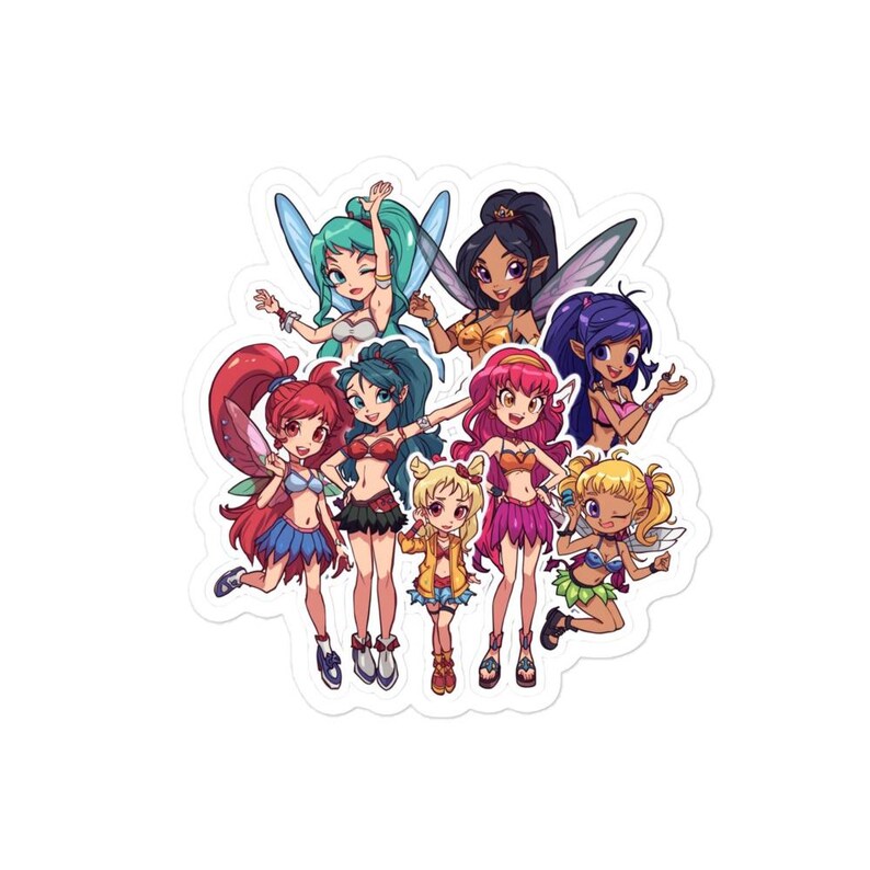 Magic Fairy Squad | Kawaii Kiss Cut Stickers | Cute Anime Fairies Vinyl ...