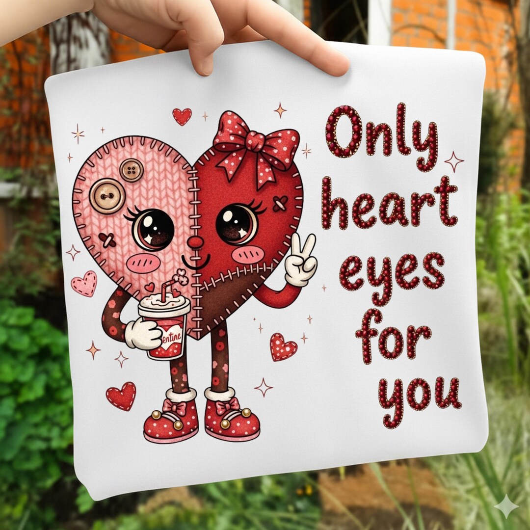 Patchwork Valentine Heart , Rhinestone Only Heart Eyes for You Clipart ...