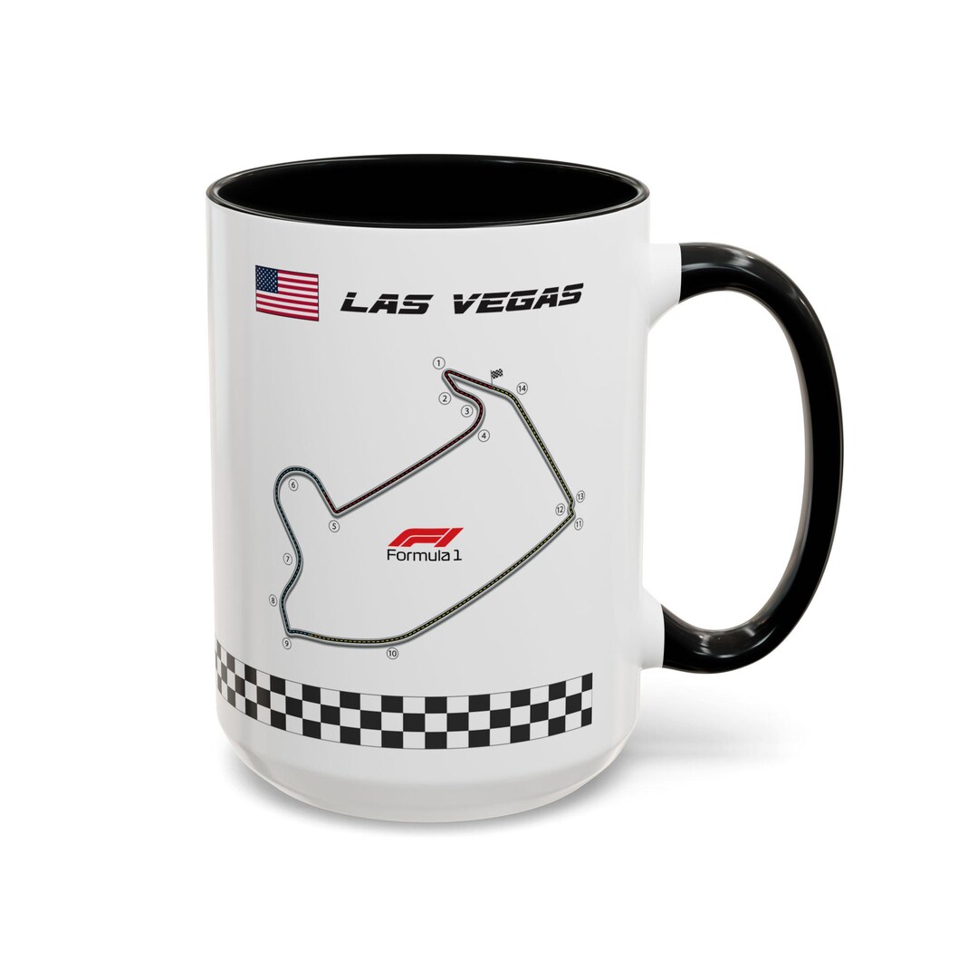 Las Vegas F1 Circuit Mug | Formula One Accent Coffee Mug | Formula 1 ...