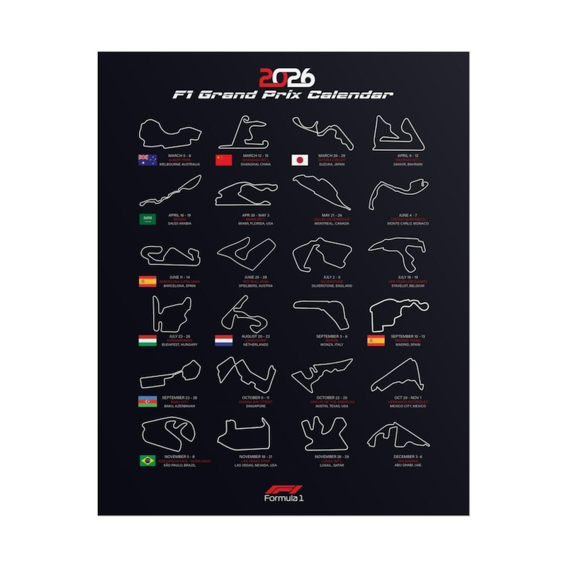 Formula one 2026 poster - Etsy Italia