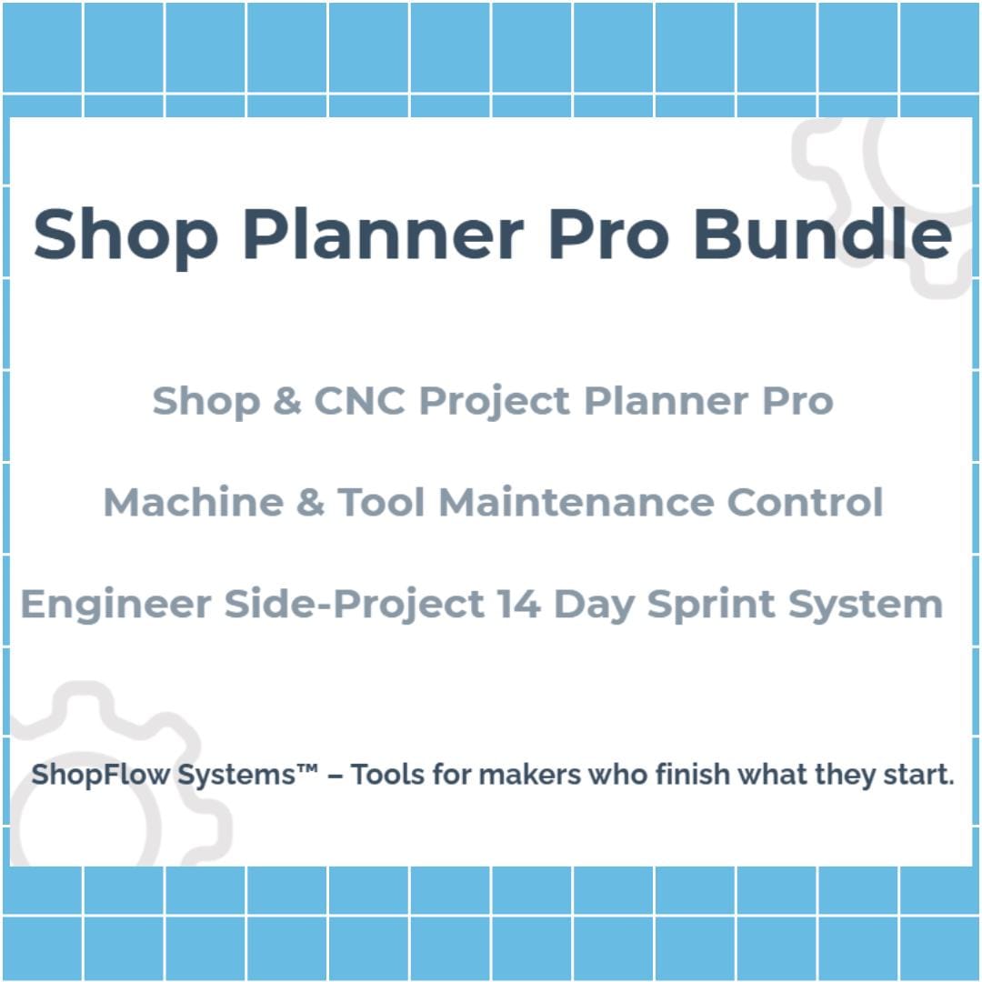 Maker / Shop Operations Super Bundle | CNC Planner + Maintenance Logs ...