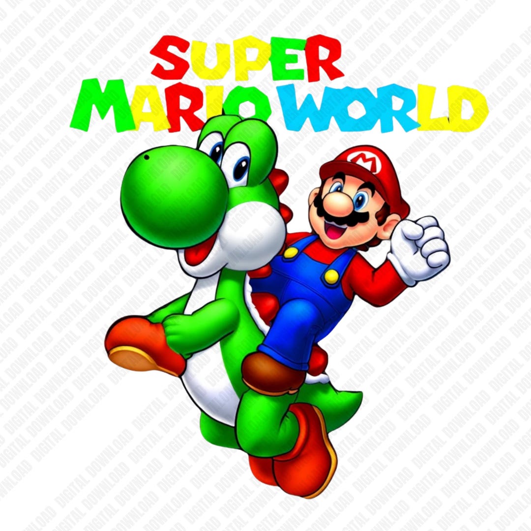 Super Mario World Yoshi PNG, Classic Gamer Riding Art, High Res Digital ...