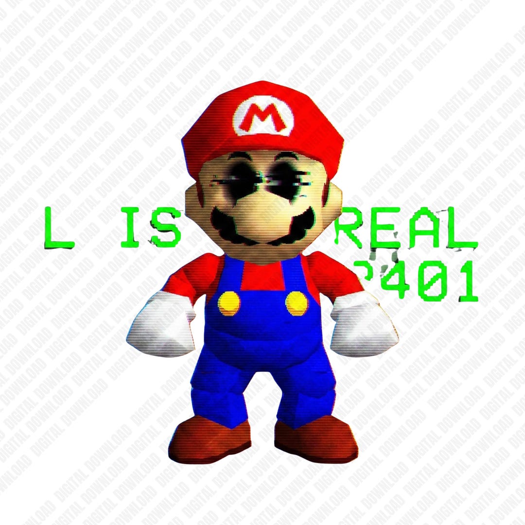 Creepy Mario Glitch PNG, Horror Mario Character Art, Retro PS1 Style ...