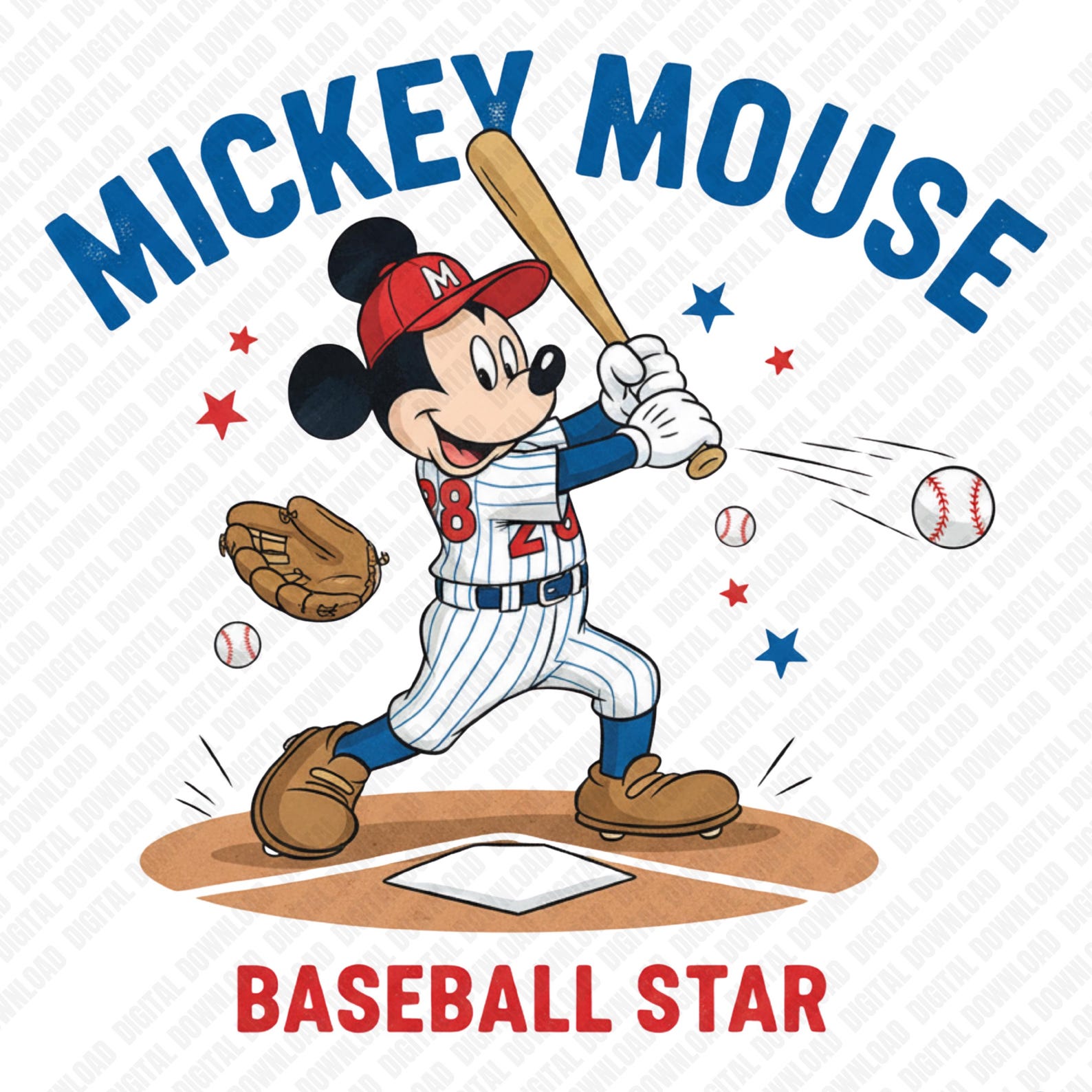 Mickey Baseball PNG | Sports Star Crew Art | Instant Download - Etsy