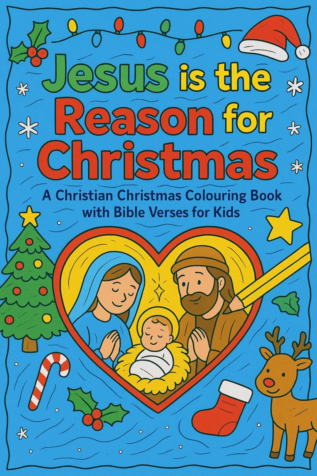Christian Christmas Coloring Book: Bible Verses for Kids (digital ...