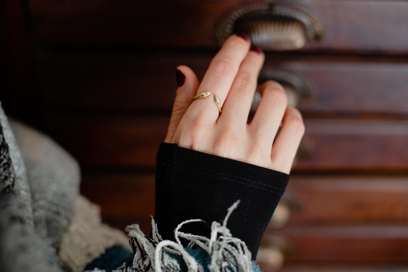 14k Gold Double Snake Ring With Diamonds-gold V Snake | Etsy