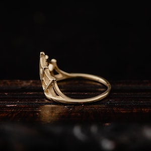 14K Gold Arched Web Ring-solid Gold Web Ring-gothic Rings-spider Web ...