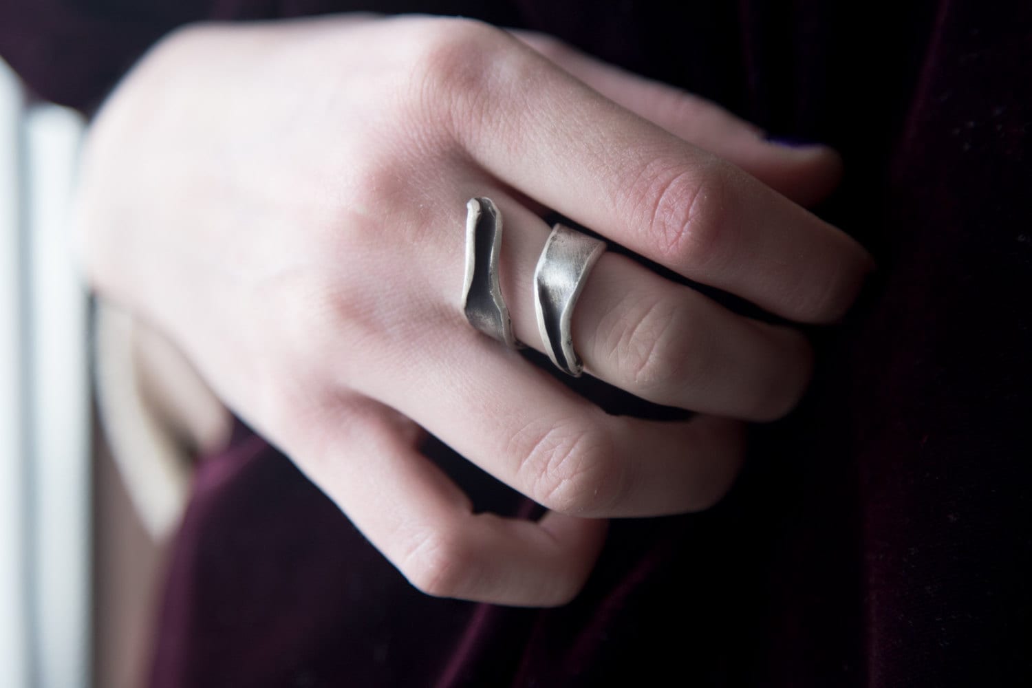 Wrap Ring-sterling Silver Wide Wrap Ring-index Finger Folded | Etsy