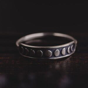 Sterling Silver Moon Phases Ring-lunar Jewellery-gothic Rings-witchy ...