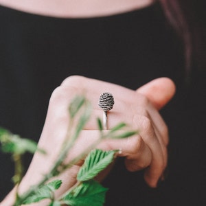 Pine Cone Ring-sterling Silver Pine Cone Ring-botanical Jewelry ...