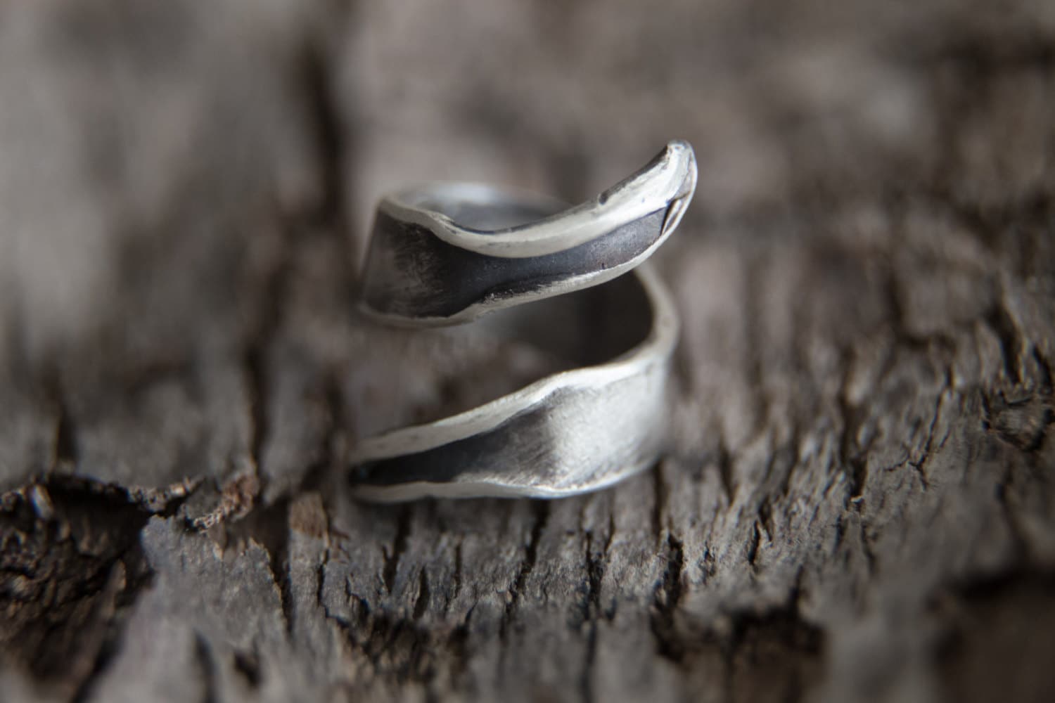 Wrap Ring-sterling Silver Wide Wrap Ring-index Finger Folded | Etsy