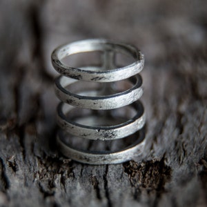 Cage Ring sterling Silver Wide Band Index Finger - Etsy