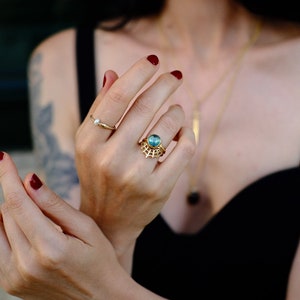 14K Gold Arched Web Ring-solid Gold Web Ring-gothic Rings-spider Web ...