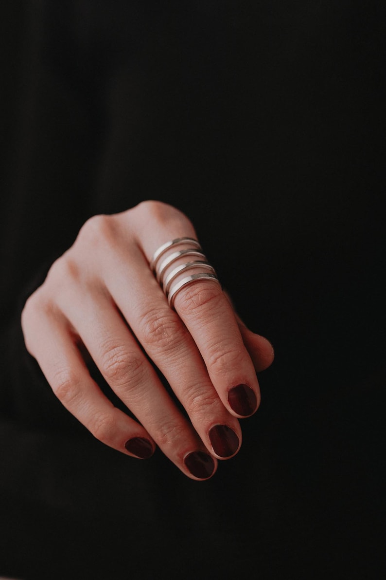 Cage Ring sterling Silver Wide Band Index Finger - Etsy