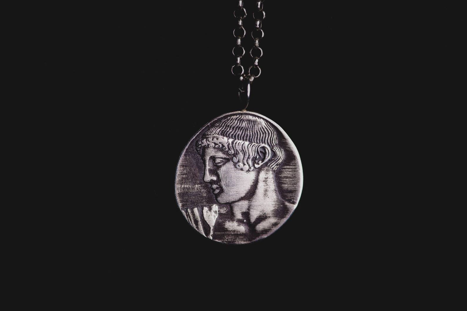 God Apollo Sterling Silver Pendant-ancient Greek Inspired - Etsy