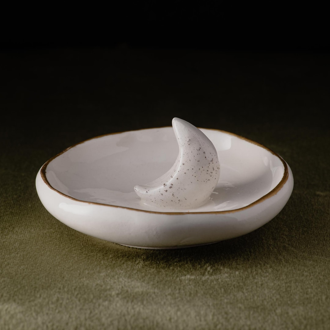 Lunar Trinket Dish-handcrafted Moon Jewelry Dish-crescent Moon Dishes ...