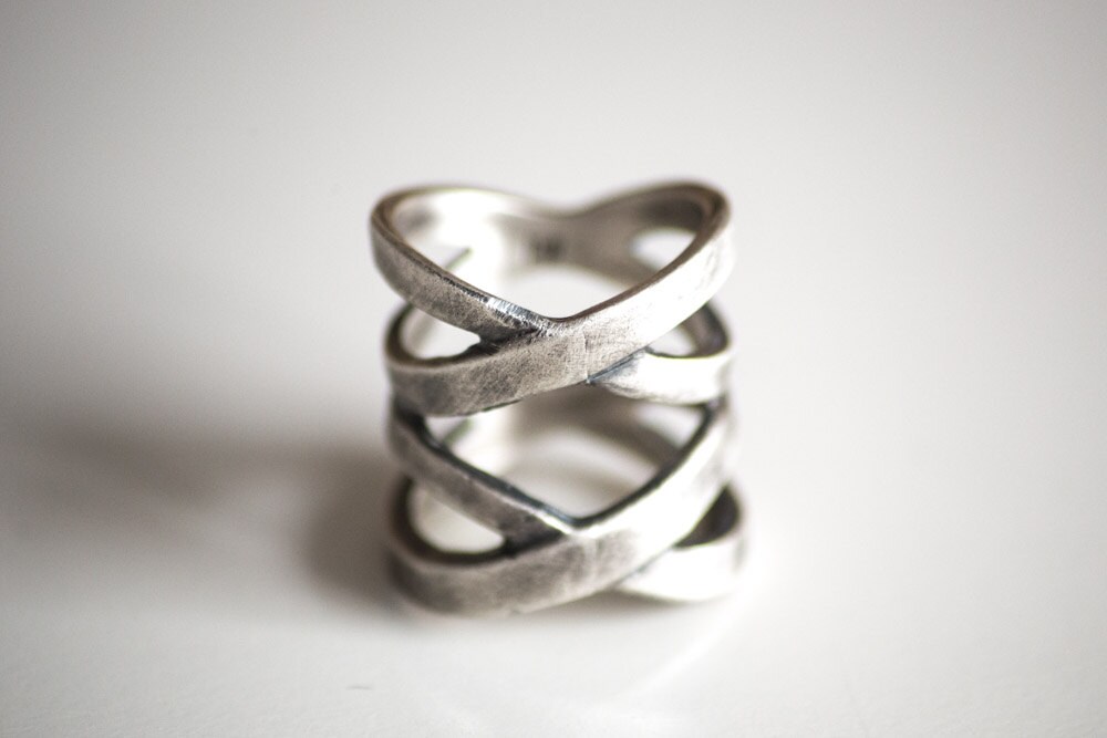 Wide Wrap Ring-sterling Silver Wrap Ring-silver Wraparound | Etsy