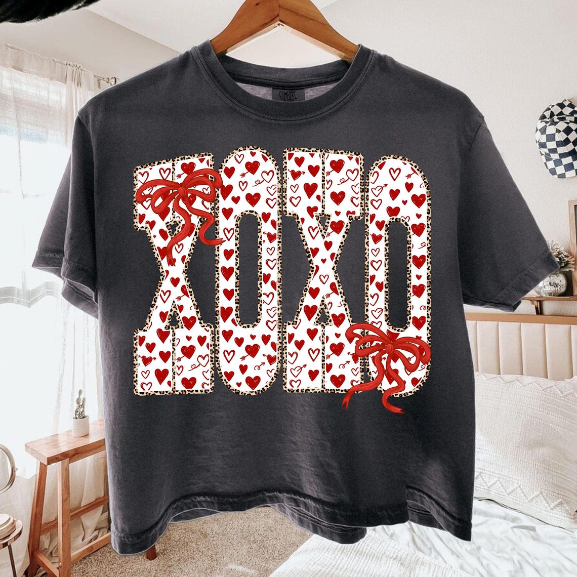 Preppy XOXO Valentine PNG, Pink Red Heart Coquette Design, Valentines ...