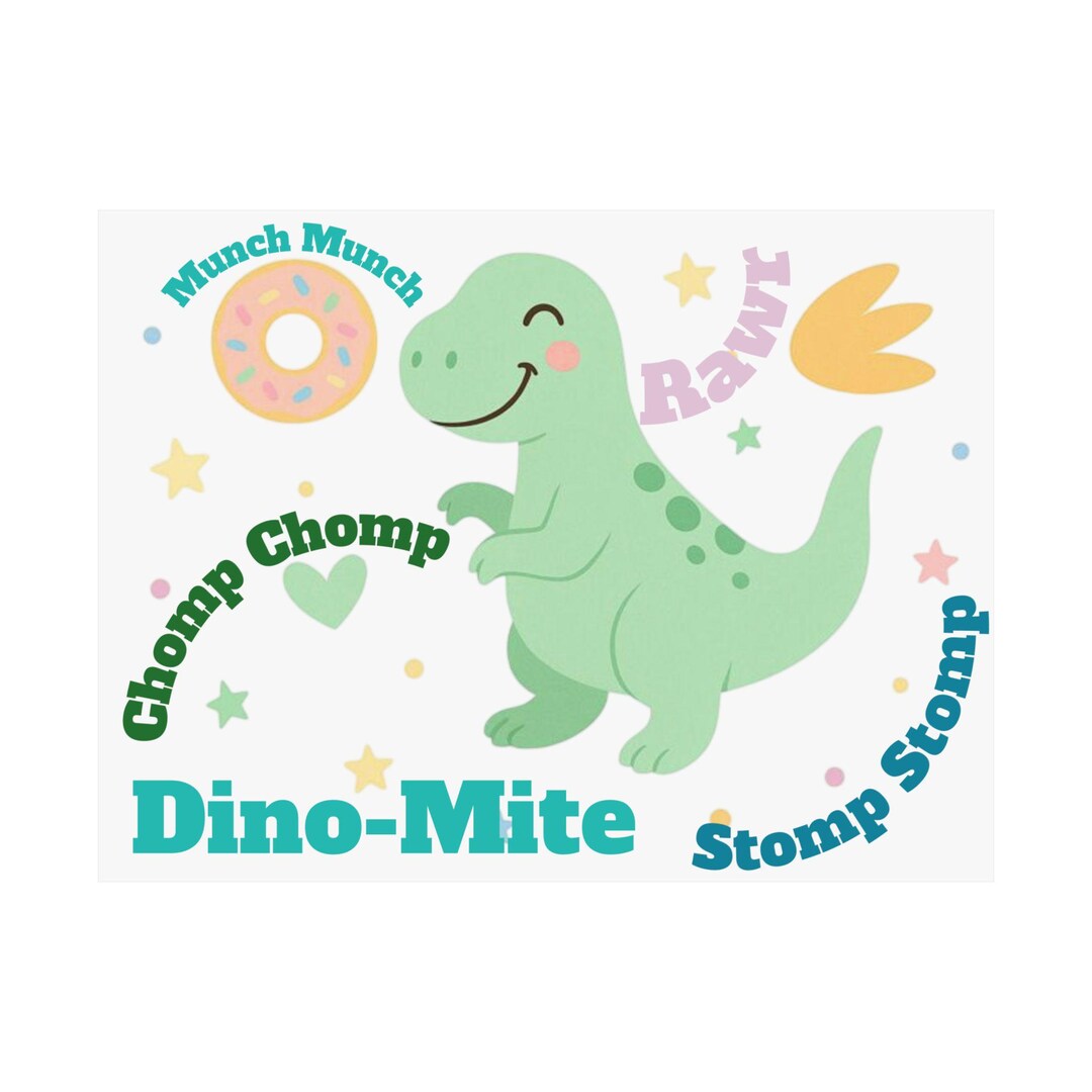 Dino-mite Dinosaur Satin Poster 24" × 18" - Etsy