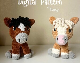 Shetland Pony Crochet Pattern, PDF Digital Download, Amigurumi Foal ...