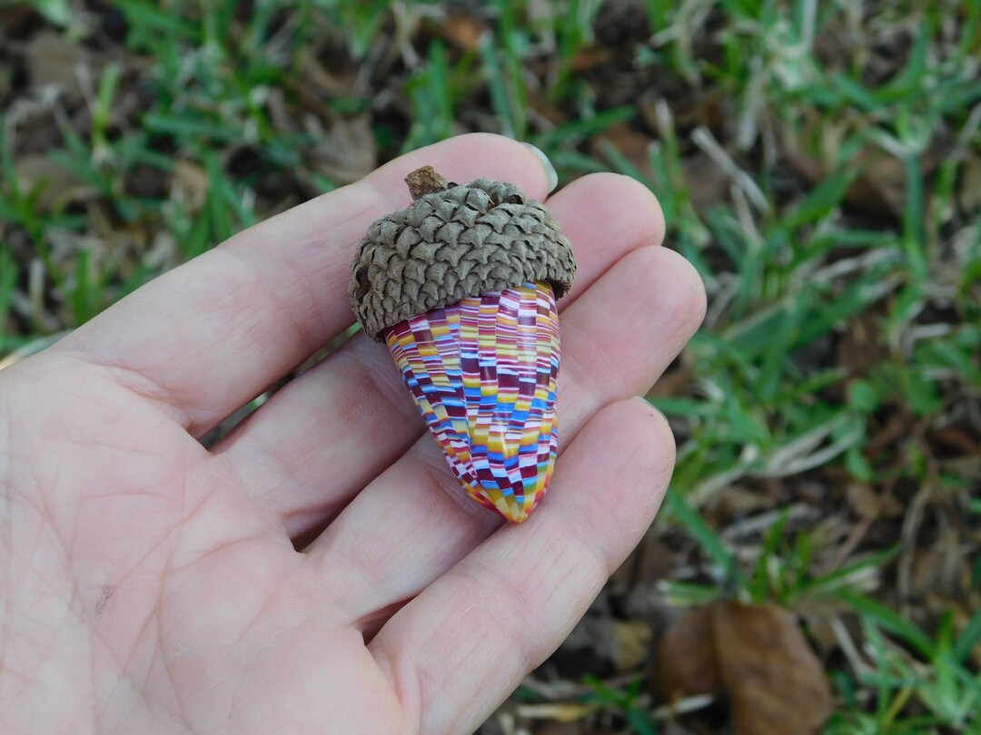 Large Decorative Polymer Clay Acorn, Bargello Pattern - Etsy