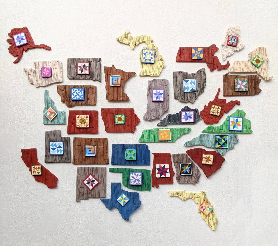 Made to Order State Barn Quilt Magnets - Etsy