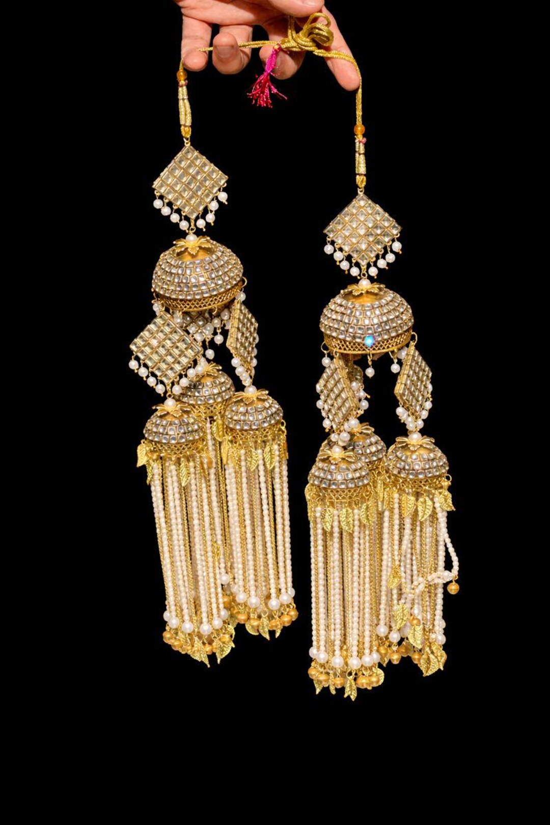 Bridal Kalire Gold Pearl | Punjabi Wedding Kaleere | Kundan Pearl ...