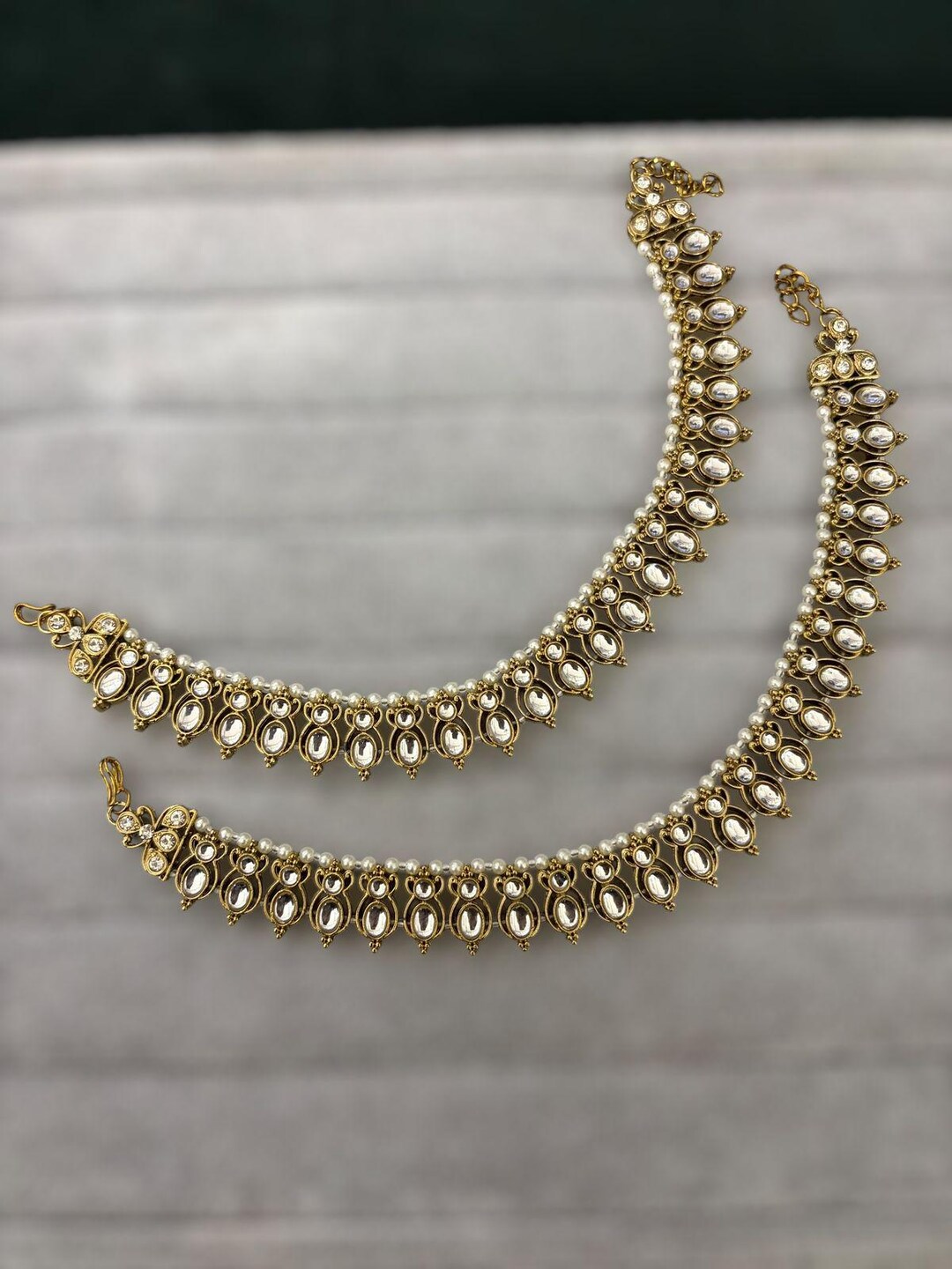 Gold Plated Anklet Pair/payal/moti Payal/jhanjran/panjeb/pajeb/indian ...