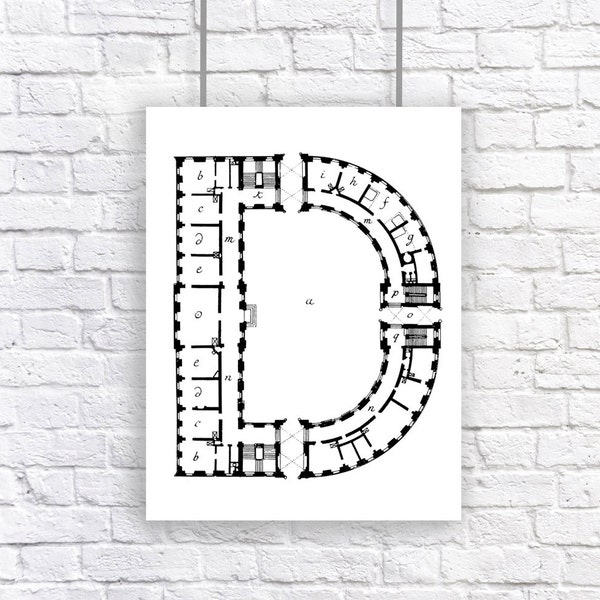 Architecture Letter Art - Etsy