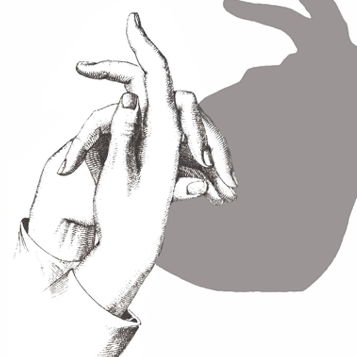 Shadow Puppet Rabbit Bunny Hare Vintage Style Art Print Black and White ...