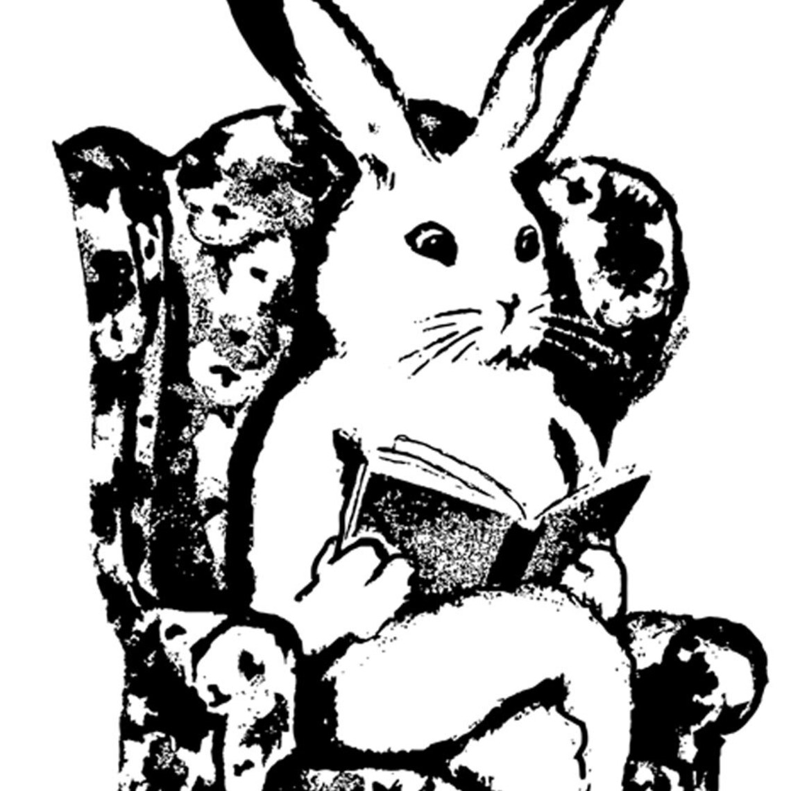 White Rabbit Chair Black and White Vintage Style Art Print Nursery ...