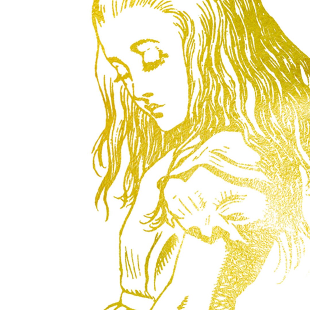 Alice in Wonderland Gold Golden Art Print Lewis Carroll Nursery ...