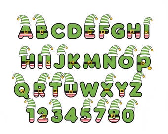 Festive Christmas Alphabet Clipart, Christmas Letters PNG Set, Cute ...